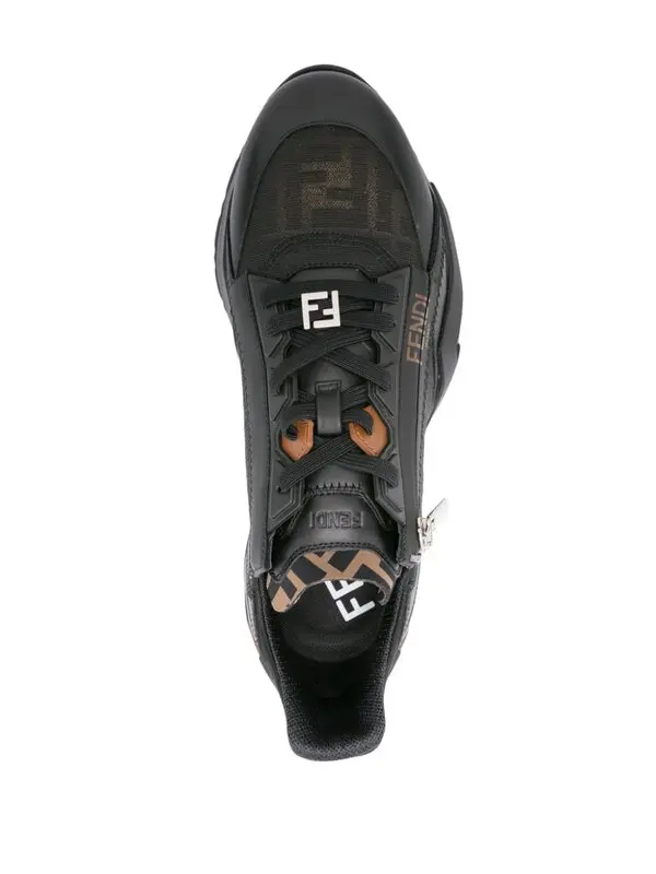 Fendi Flow Ff-jacquard Leather Sneakers