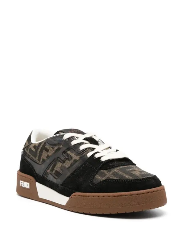 Fendi Zucca-monogram Panelled Sneakers