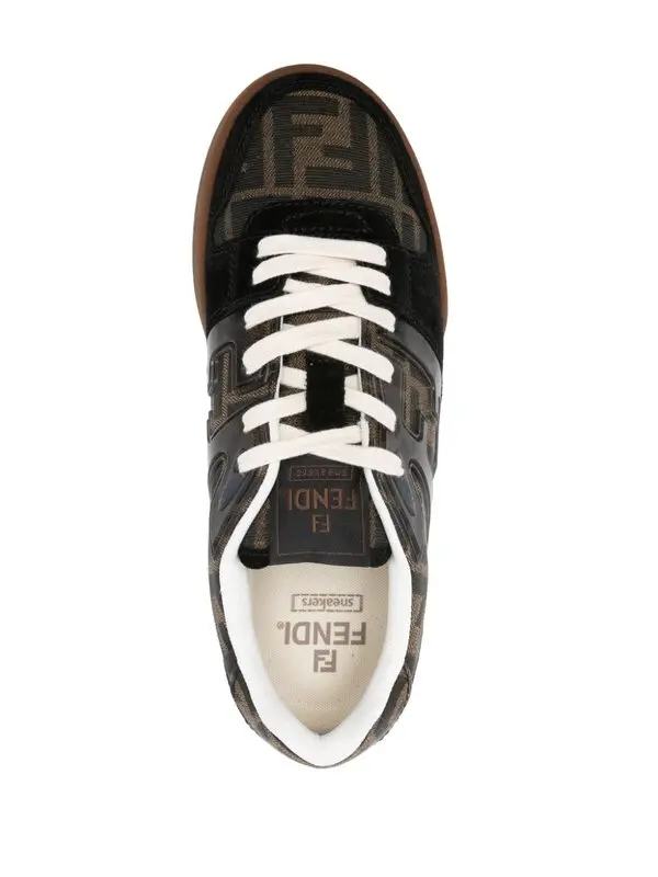 Fendi Zucca-monogram Panelled Sneakers