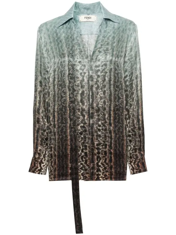 Fendi Animal-print Silk Shirt