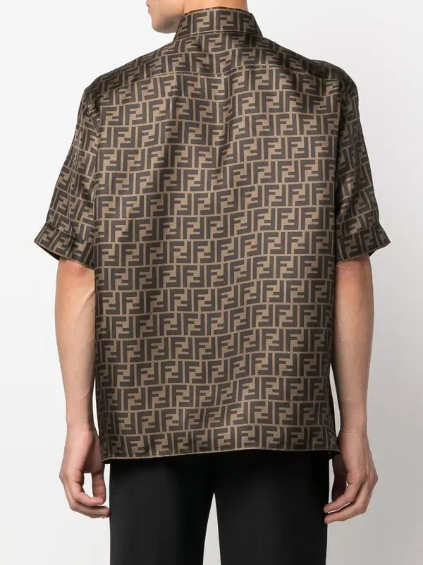 Fendi Ff-logo Print Silk Shirt