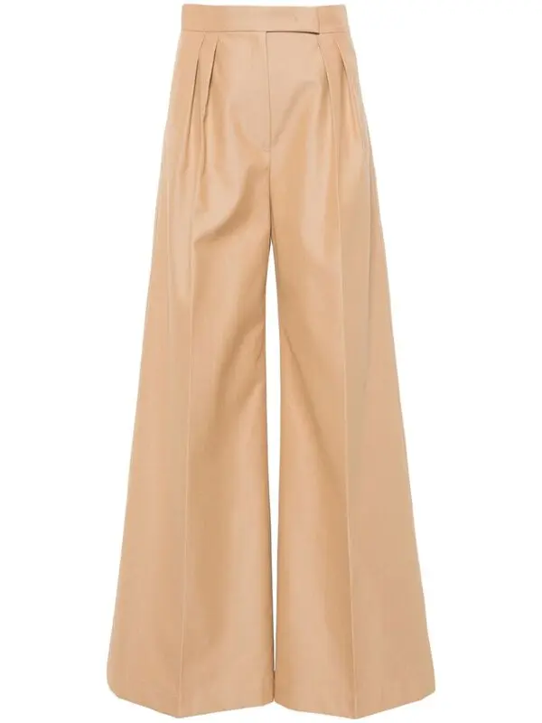 Max Mara Pleated Wide Leg Palazzo Pants