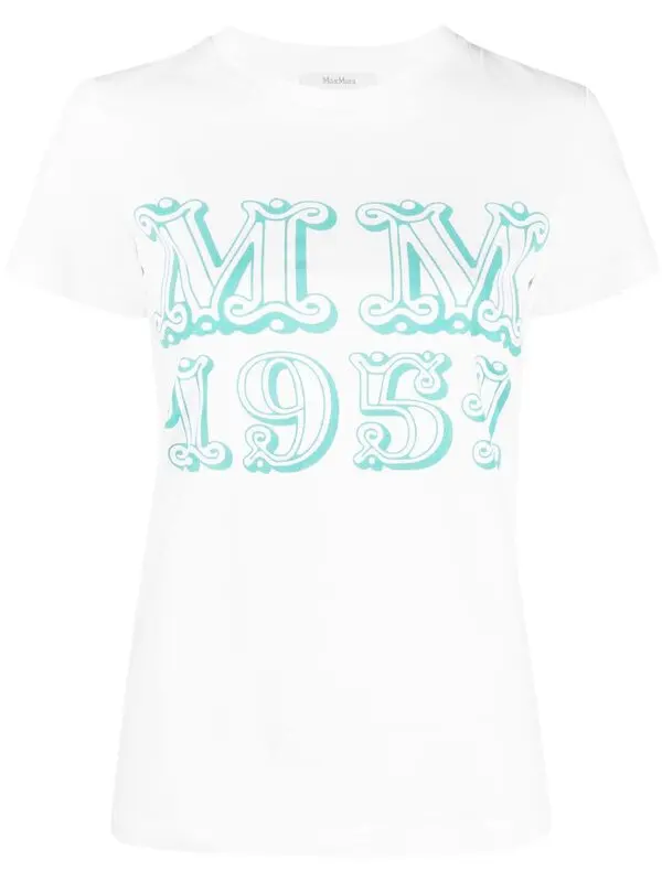 Max Mara Graphic-print Cotton T-shirt - White
