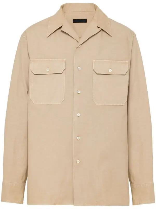 Prada Appliqué-logo Cotton Shirt