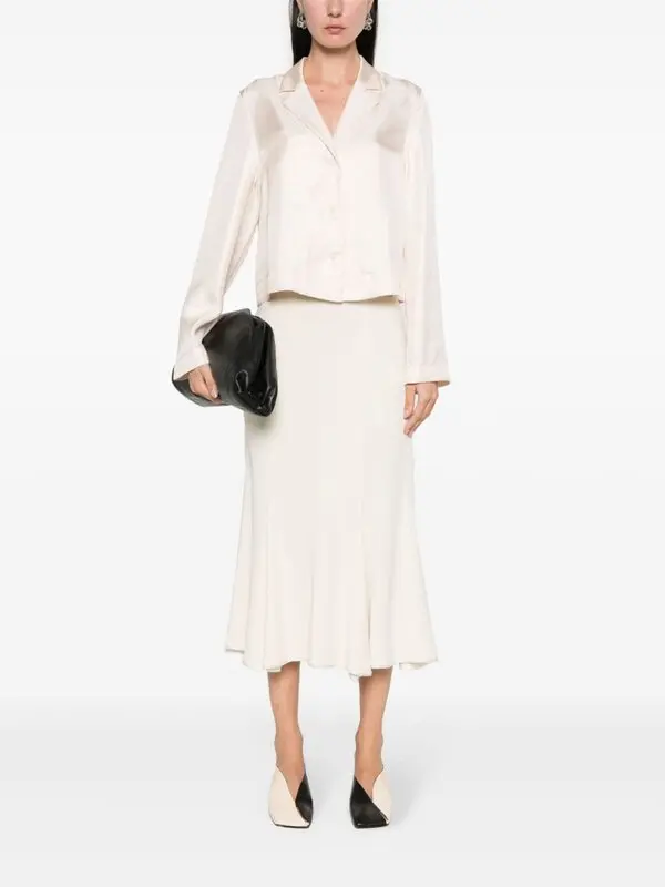 Loulou De Saison Aloma Silk Cropped Shirt