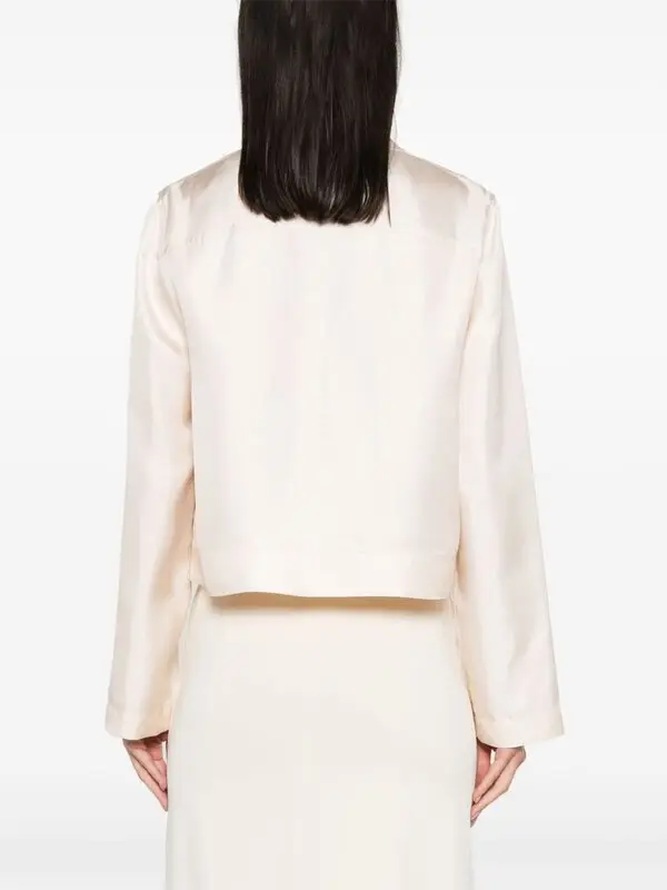 Loulou De Saison Aloma Silk Cropped Shirt