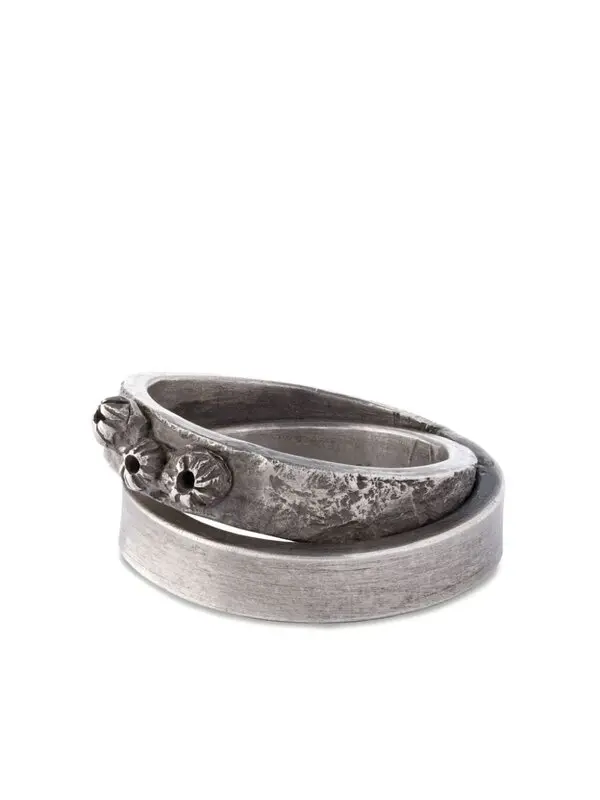 HOLZPUPPE Barnacle Double-band Ring - Silver