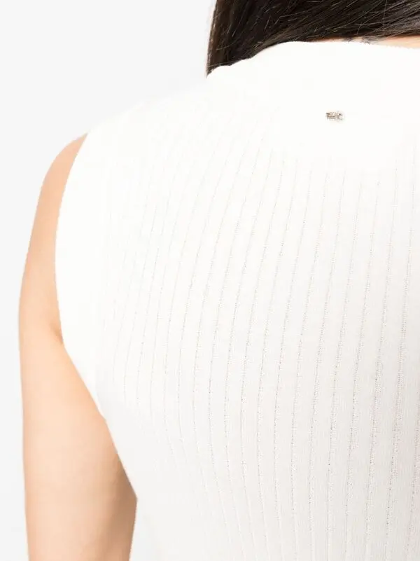Sportmax Ribbed Knit Sleeveless Top - White