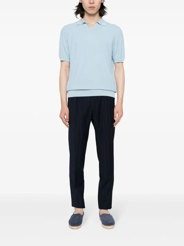 Tagliatore Paco Spread-collar Polo Shirt - Blue