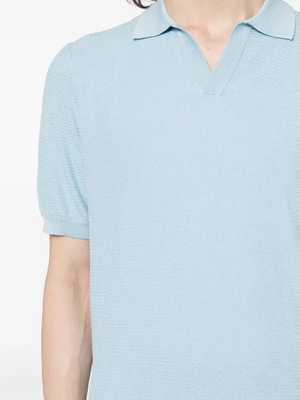 Tagliatore Paco Spread-collar Polo Shirt - Blue