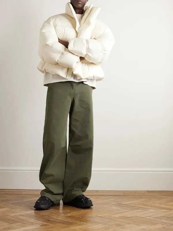 Entire Studios High-Rise Pm Wide-Leg Cotton-Twill Trousers M In 