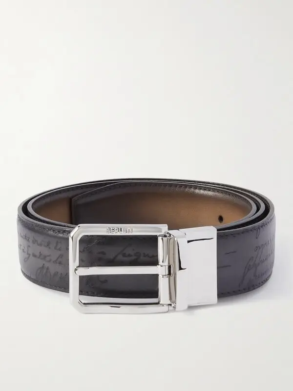 Berluti Scritto 3.5cm Reversible Venezia Leather Belt - Brown