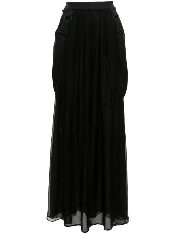 Max Mara Jedy Chiffon Maxi Skirt - Black
