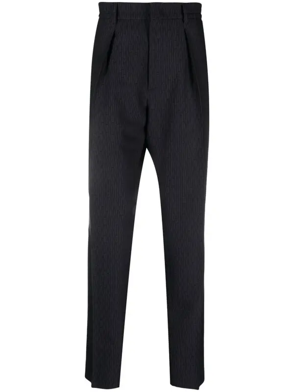 Fendi Ff-jacquard Tapered Wool Trousers