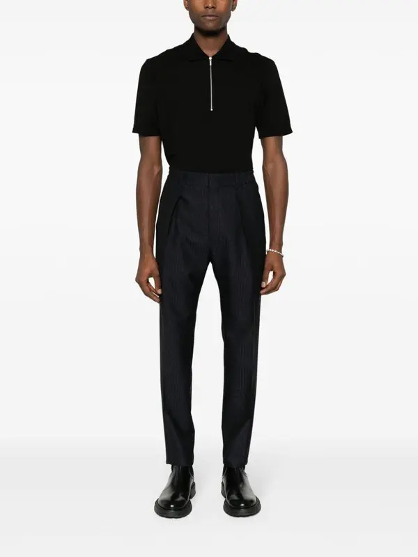 Fendi Ff-jacquard Tapered Wool Trousers