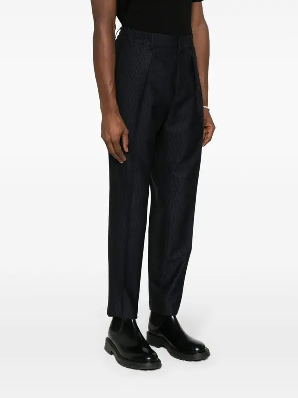 Fendi Ff-jacquard Tapered Wool Trousers