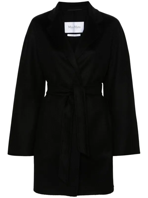 Max Mara Belted Cashmere Midi Coat - Black