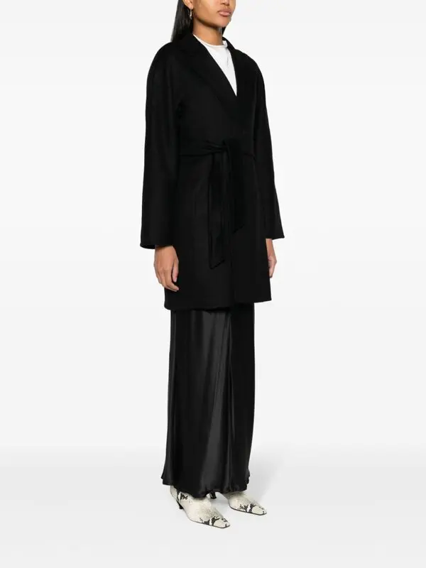Max Mara Belted Cashmere Midi Coat - Black