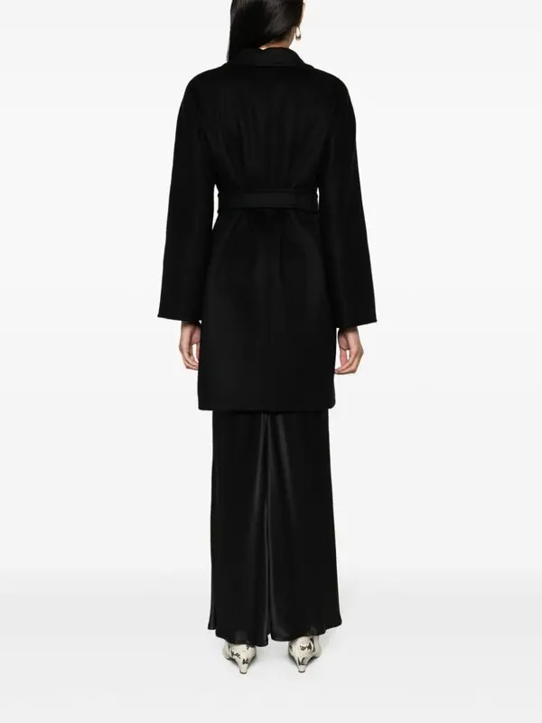 Max Mara Belted Cashmere Midi Coat - Black