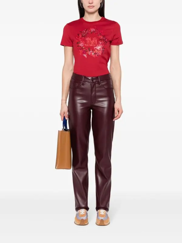 Max Mara Sequin-embellished T-shirt - Red