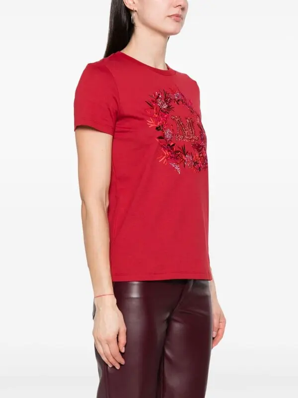 Max Mara Sequin-embellished T-shirt - Red