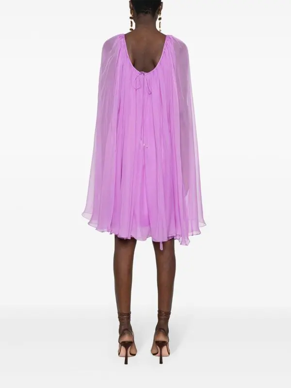 Max Mara Footing Chiffon Mini Dress - Purple