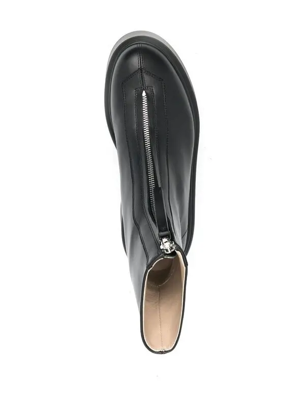 THE ROW Zipped Ankle Boots - Black