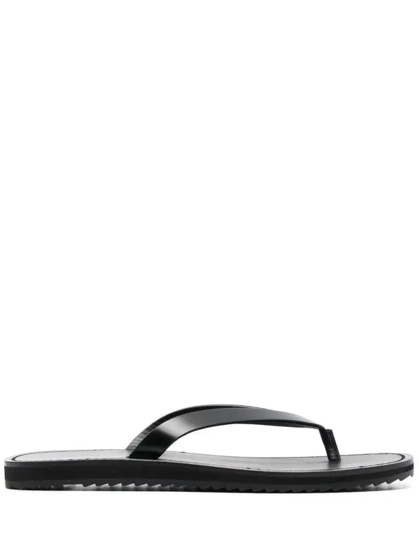 THE ROW Thong-strap Leather Flip Flops - Black