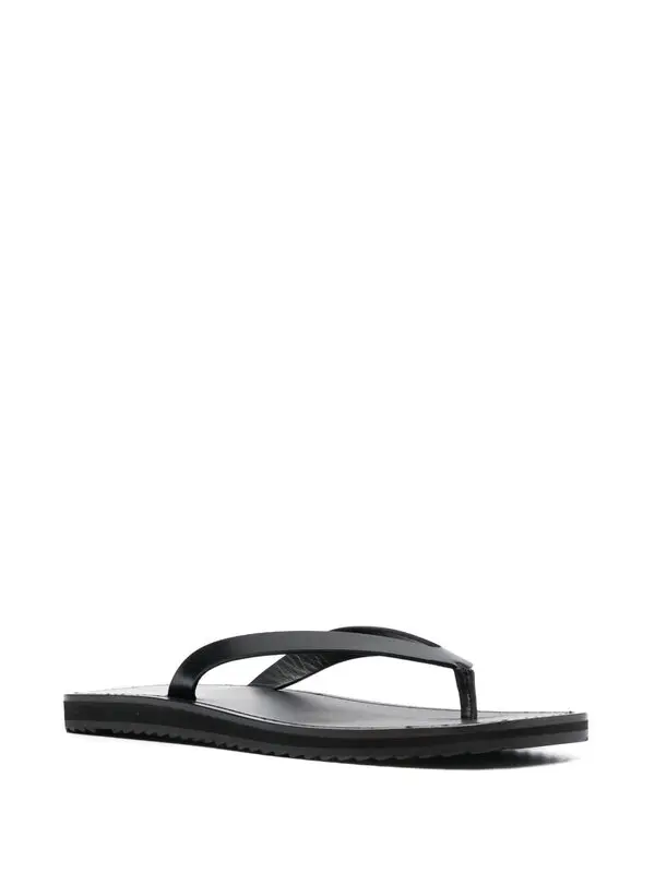 THE ROW Thong-strap Leather Flip Flops - Black