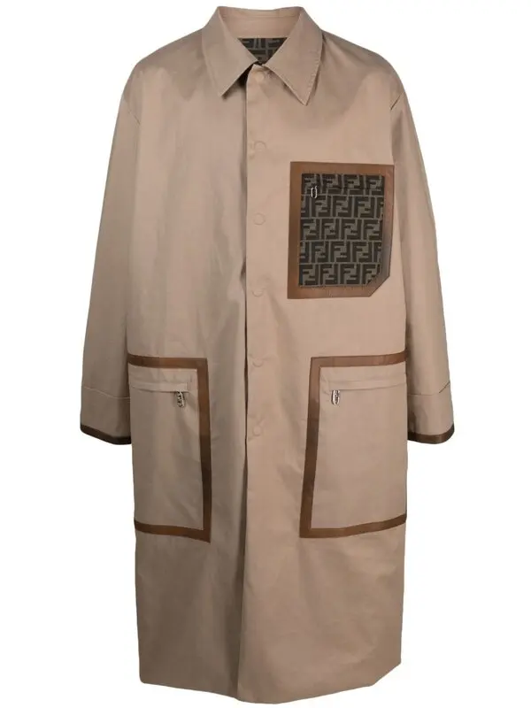 Fendi Button-up Mid-length Trench Coat - Neutrals