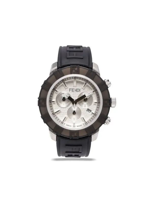 Fendi Fendastic 45mm Chronograph Watch - Black