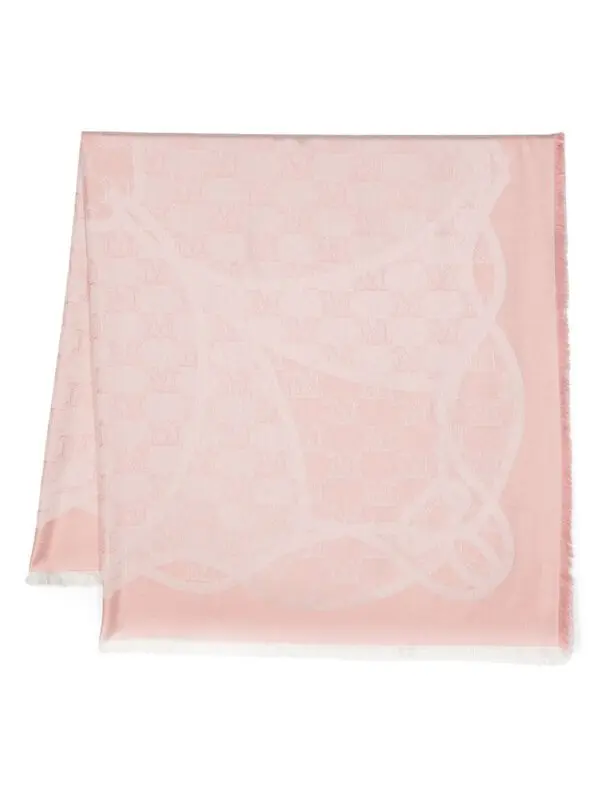 Max Mara Logo-jacquard Silk Scarf - Pink