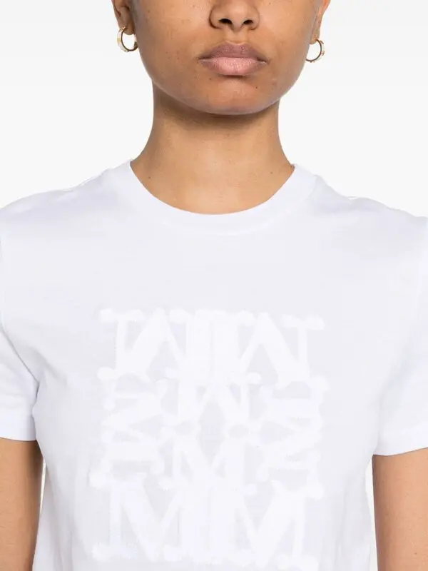 Max Mara Logo-embroidered T-shirt - White