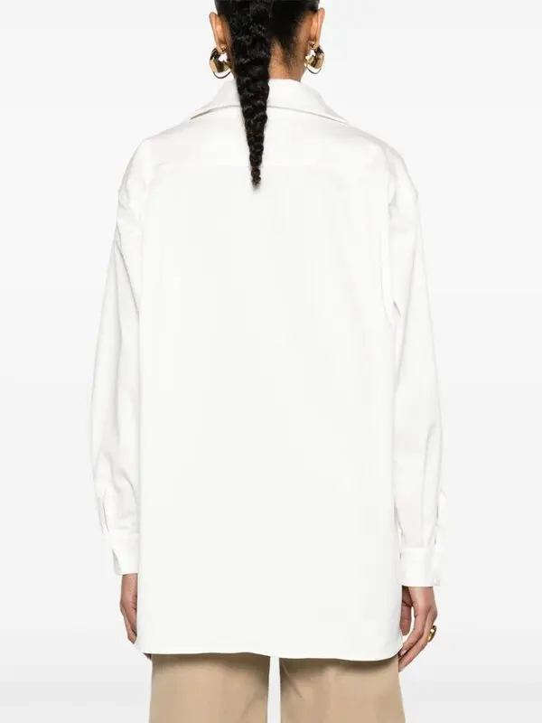 Max Mara Gabardine Weave V-neck Shirt