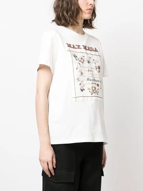 Max Mara Embroidered Slogan T-shirt