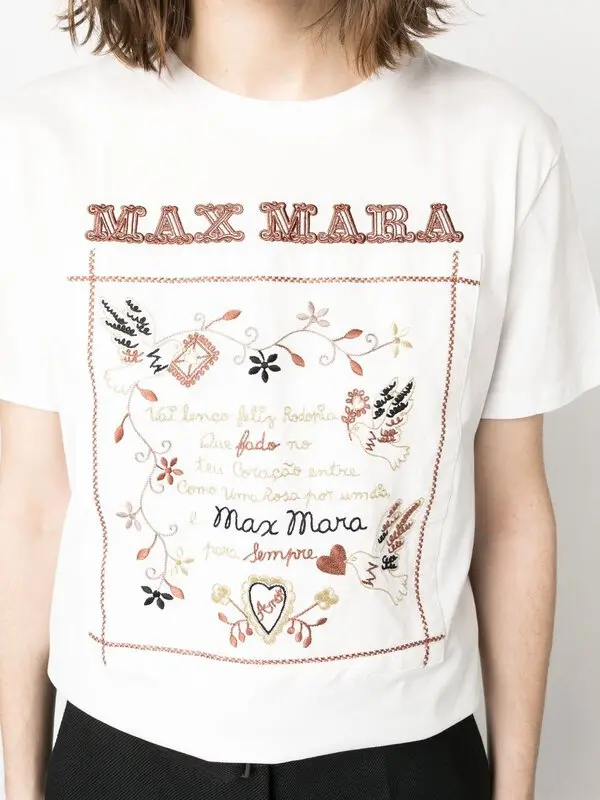 Max Mara Embroidered Slogan T-shirt