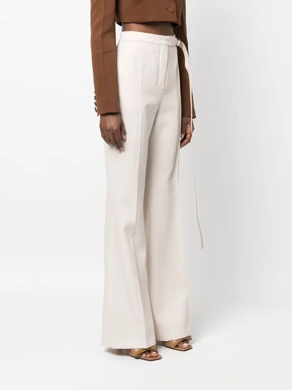Fendi High-waisted Wool Flared Trousers