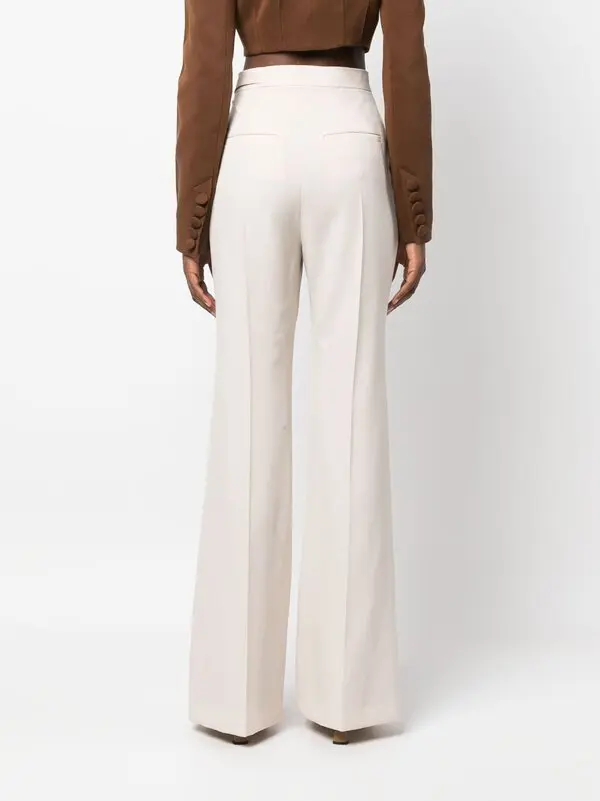 Fendi High-waisted Wool Flared Trousers