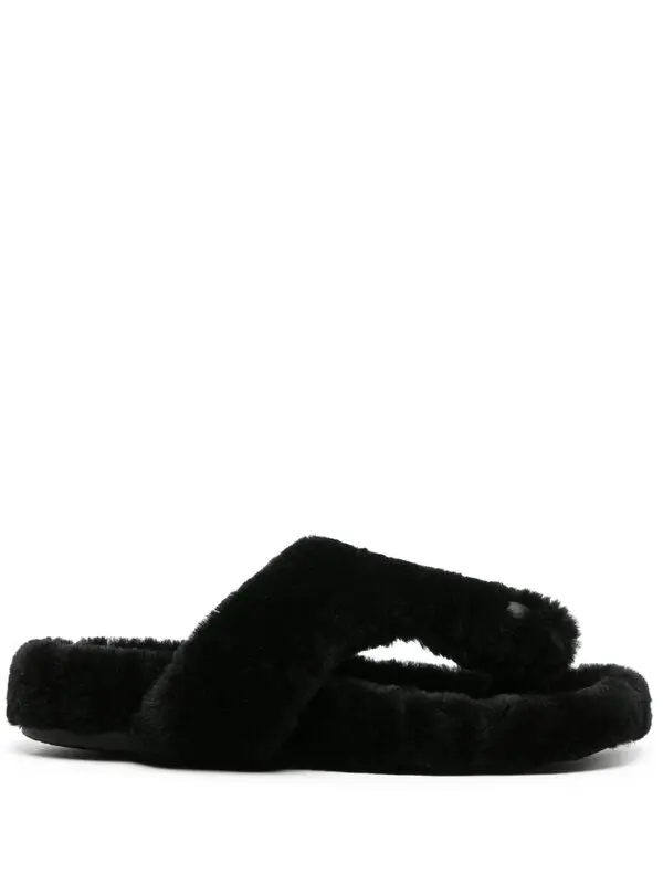 Loewe Ease Shearling Flip Flops