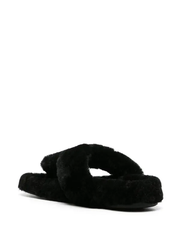 Loewe Ease Shearling Flip Flops