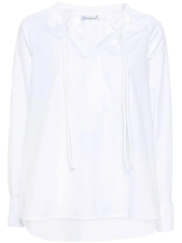 Max Mara Ario Cotton Shirt With Drawstring Fastening