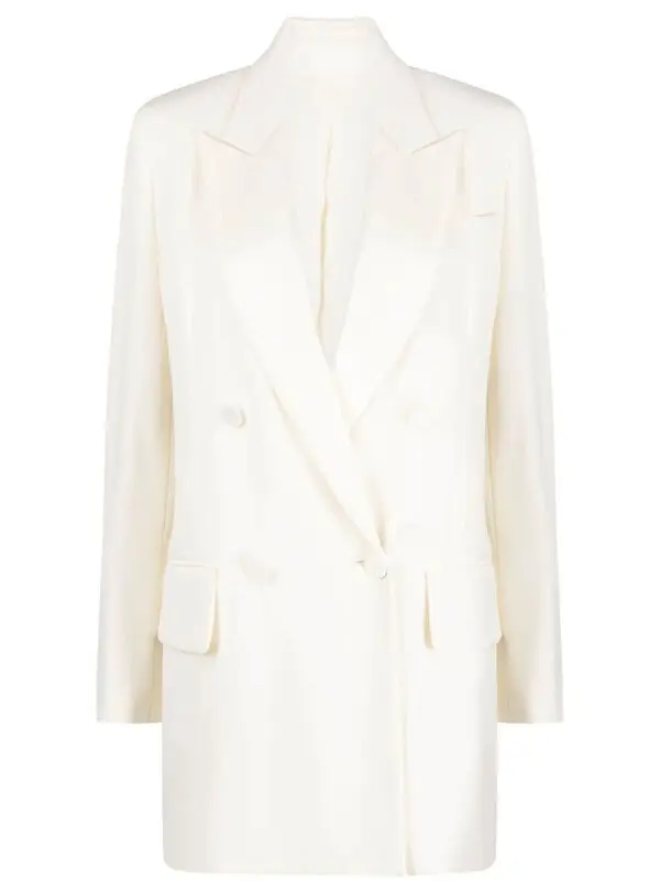 Max Mara Double-breasted Virgin Wool Blazer - Neutrals