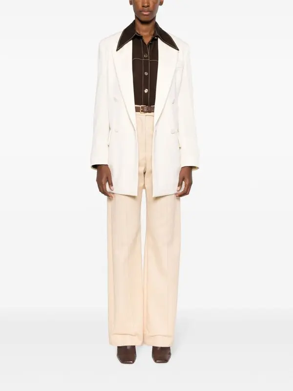 Max Mara Double-breasted Virgin Wool Blazer - Neutrals