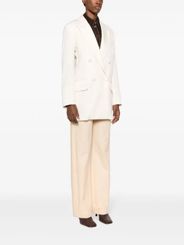 Max Mara Double-breasted Virgin Wool Blazer - Neutrals