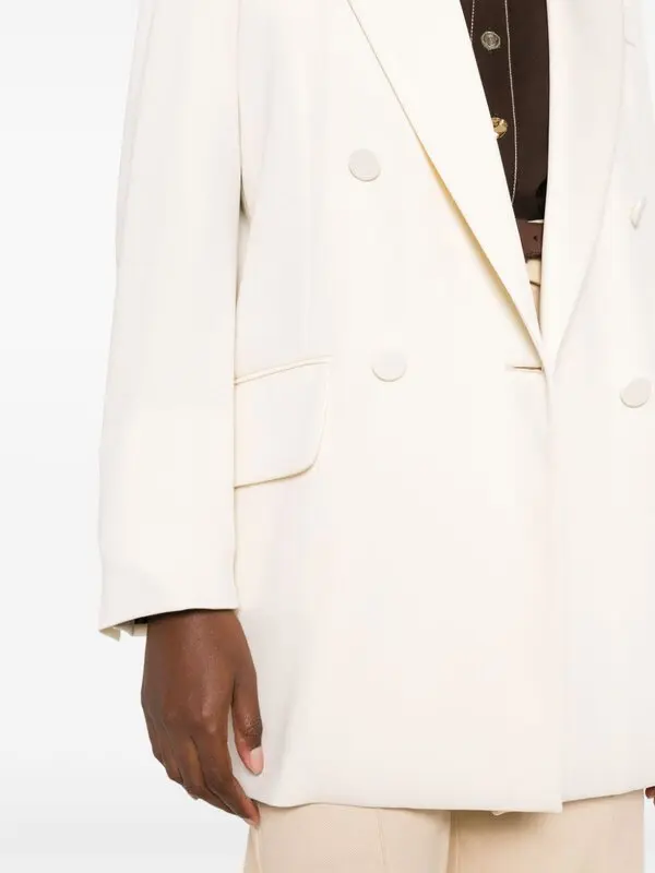Max Mara Double-breasted Virgin Wool Blazer - Neutrals