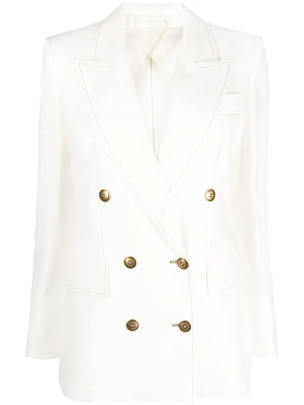 Max Mara Double-breasted Button Blazer - White