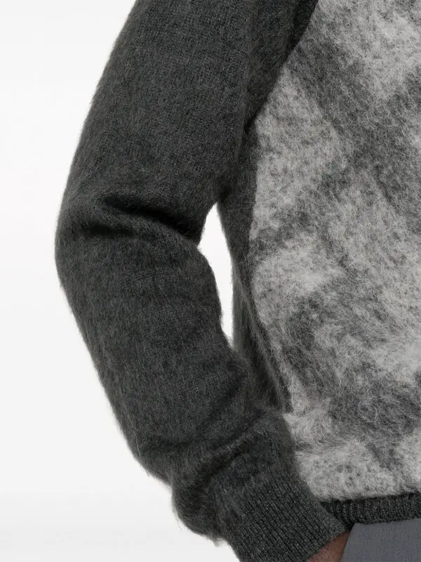 Fendi Ff-motif Knitted Jumper - Grey