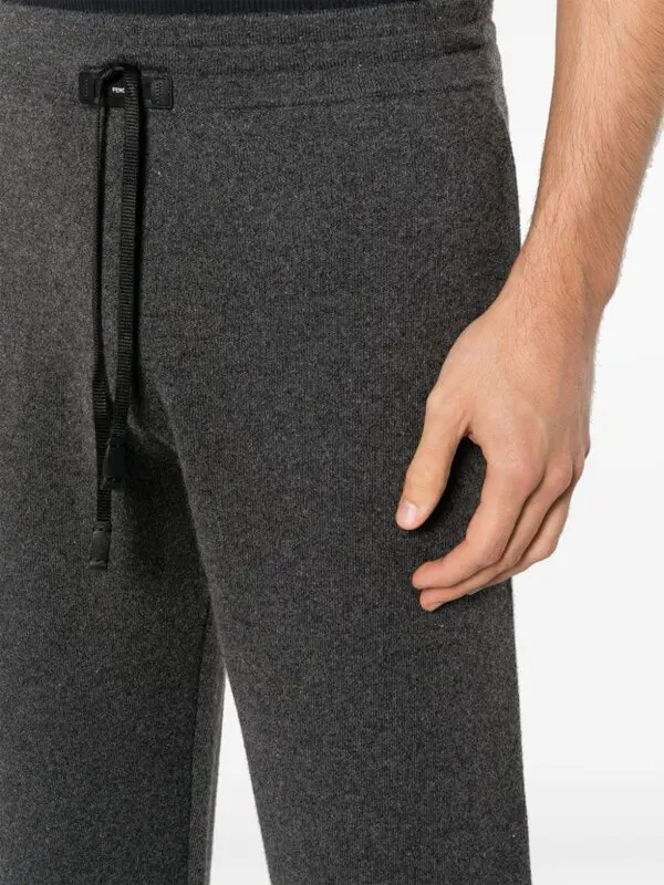 Fendi Mélange-effect Cashmere Track Pants