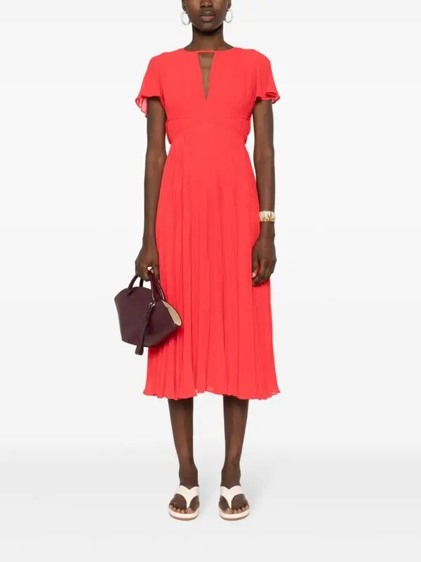 pink midi long sleeve dress Row Pink Long Sleeve Folly Midi Dress by Madison Mathews