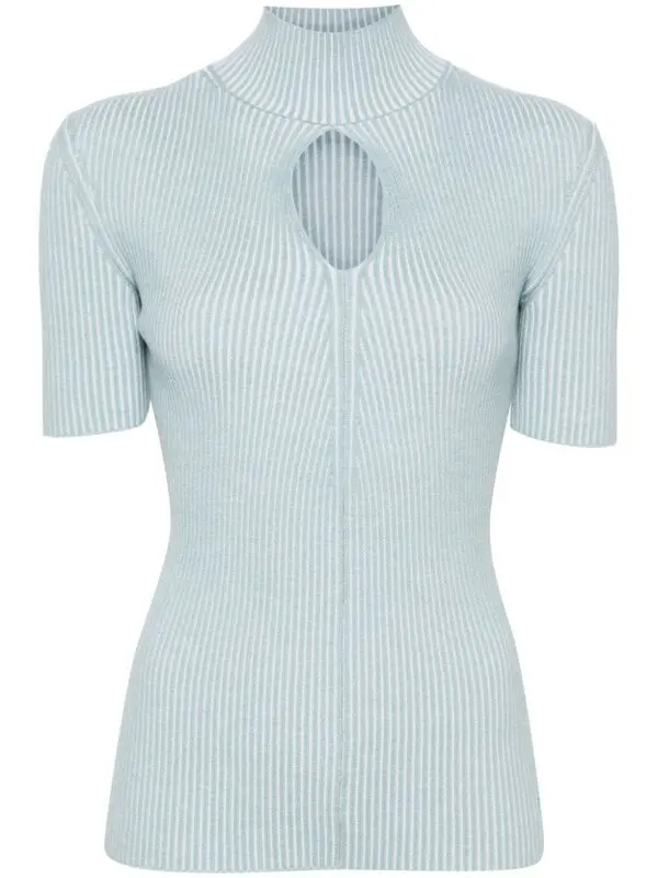 Fendi Cut-out Detail Knitted Top - Blue